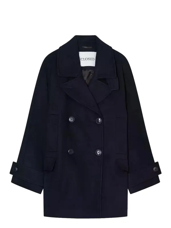 Closed Caban Double-breasted Jacket - Blue