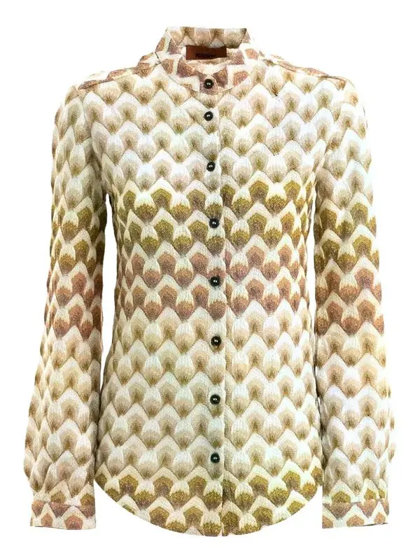 Missoni Viscose Lamé Shirt With Lace Motif - Neutrals