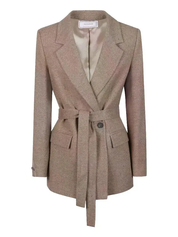 Peserico Belted Notch-lapel Blazer - Neutrals