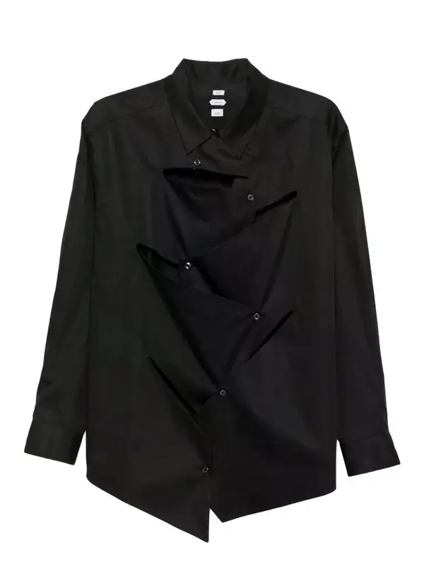 POST ARCHIVE FACTION Asymmetric Cutout Shirt - Black