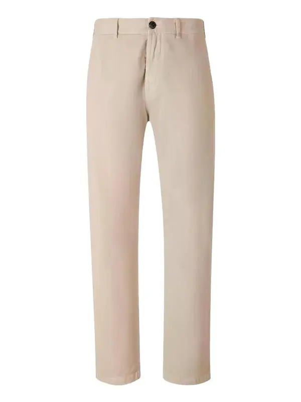 Stone Island Stretch Organic Cotton Broken Twill Trousers With 'old' Effect - Neutrals