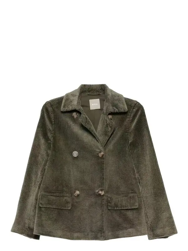KILTIE Double-breasted Corduroy Blazer - Green