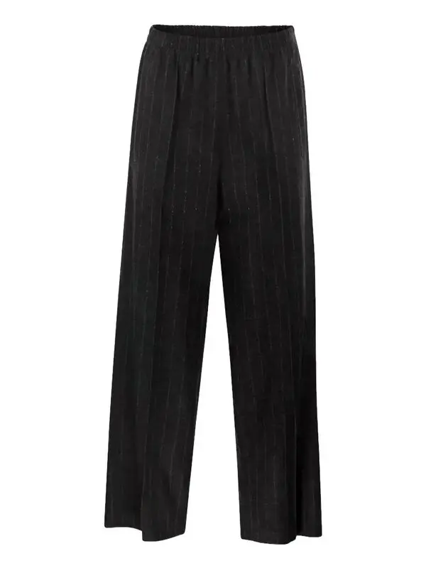 Brunello Cucinelli Embellished Pinstripe Trousers - Black