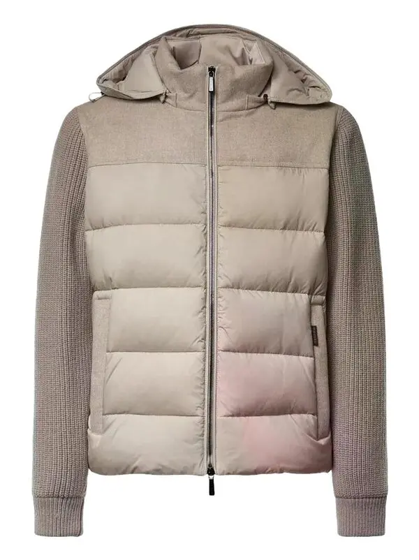 MOORER Allori Padded Panel Jacket - Neutrals