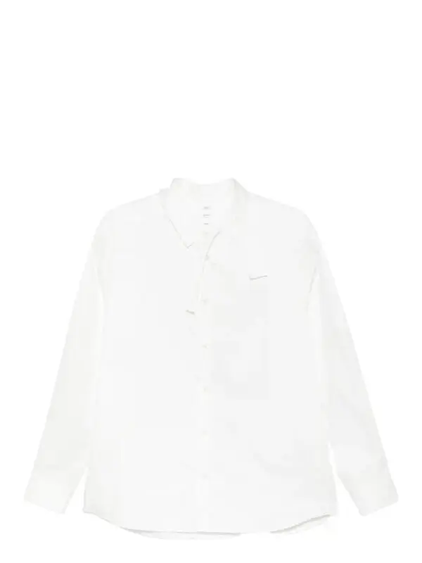 POST ARCHIVE FACTION Asymmetric-collar Long-sleeve Shirt - White
