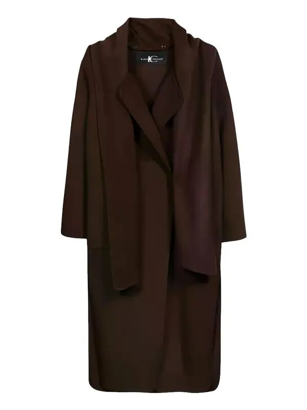 LUISA CERANO Double-face Coat With Scarf Detail - Brown
