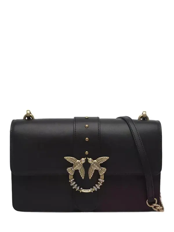 Pinko Love One Leather Shoulder Bag - Black