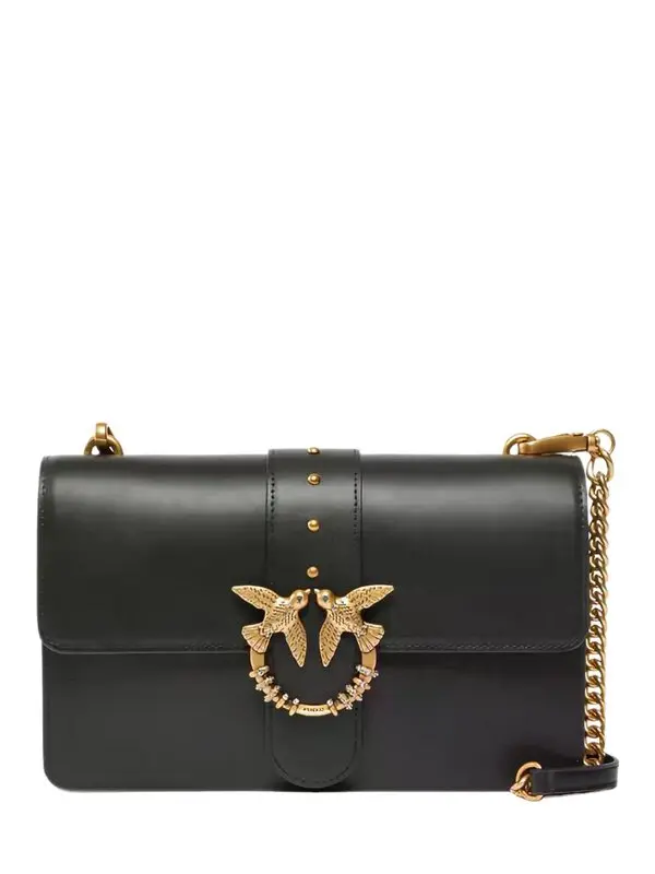Pinko Love One Leather Shoulder Bag - Black