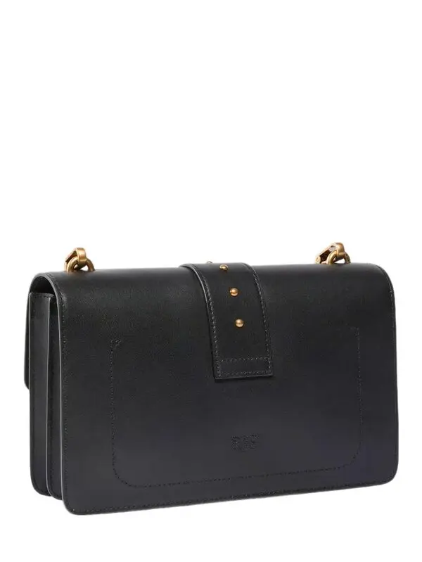 Pinko Love One Leather Shoulder Bag - Black