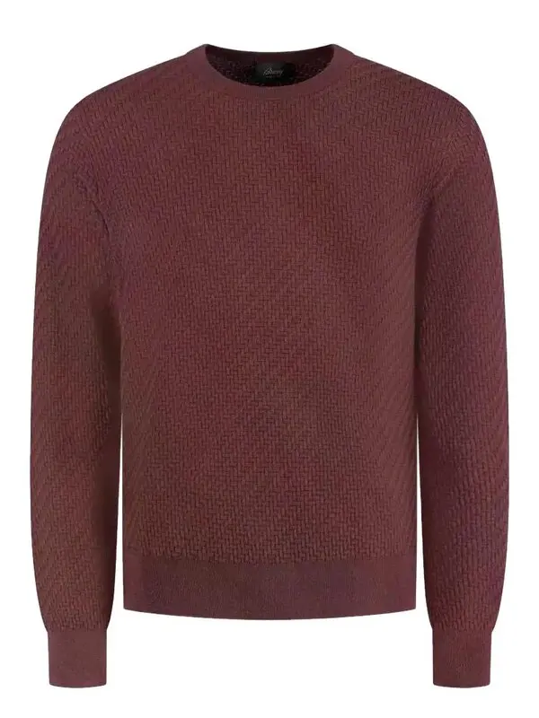 Brioni Crew Neck Long Sleeve Sweater - Red