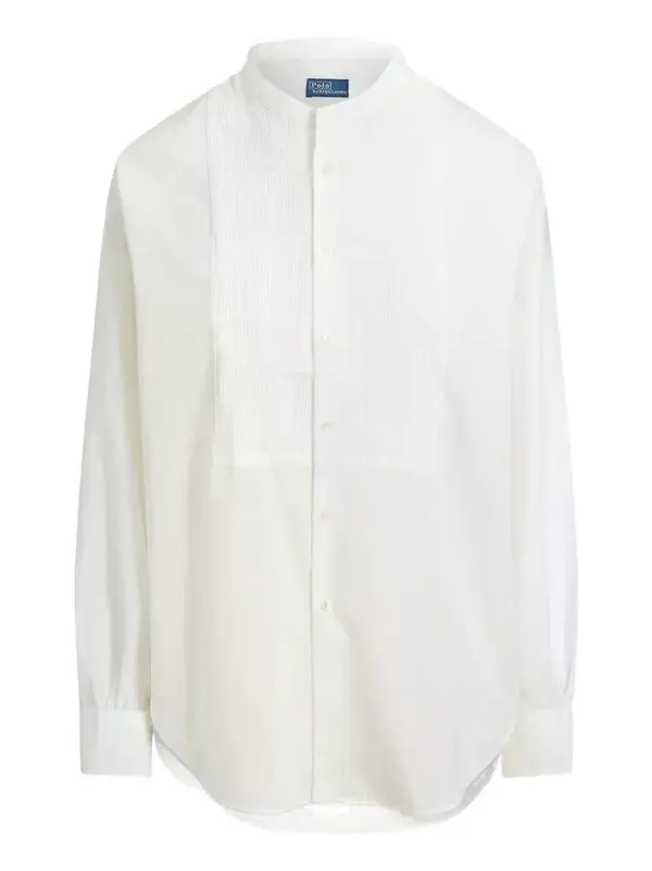 Polo Ralph Lauren Bib-front Band-collar Shirt - White