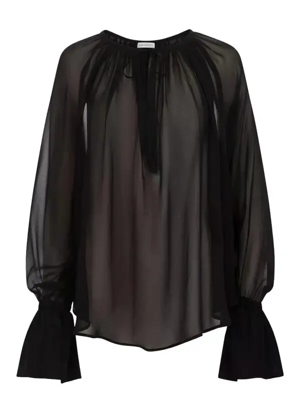 Nina Ricci Sheer Blouse - Black