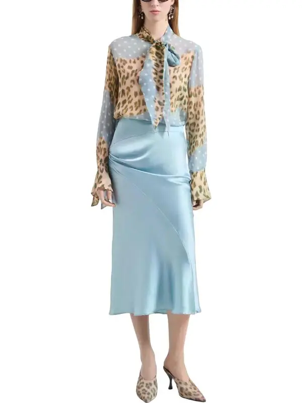 Nina Ricci Draped Midi Skirt - Blue