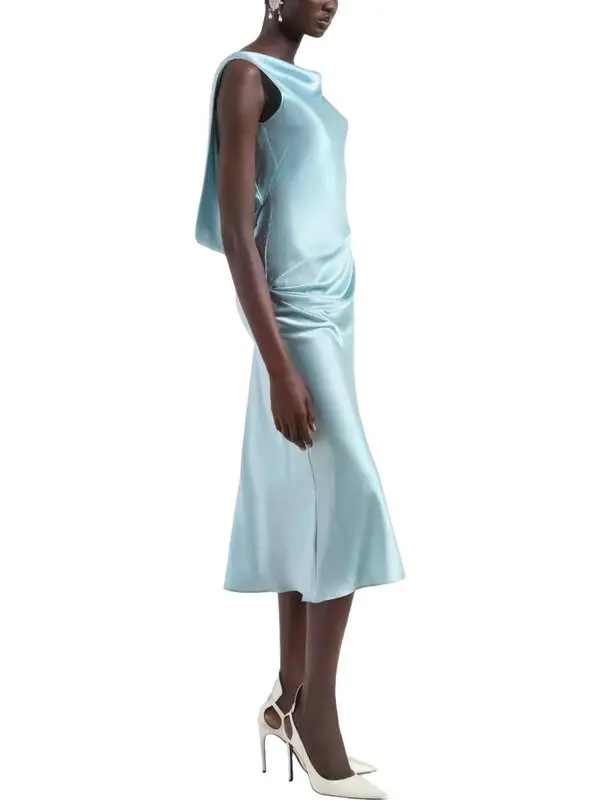 Nina Ricci Asymmetrical Open-back Midi Dress - Blue