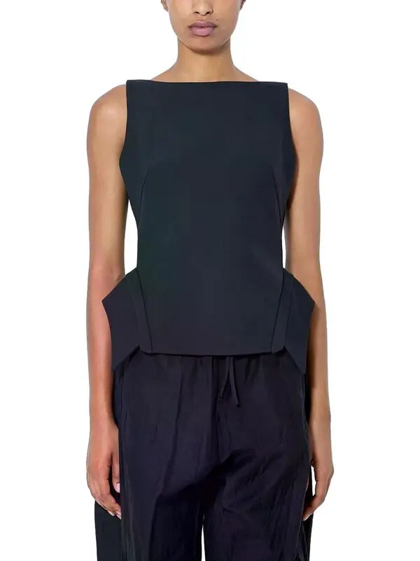 RÓHE Sleeveless Side-panel Top - Black