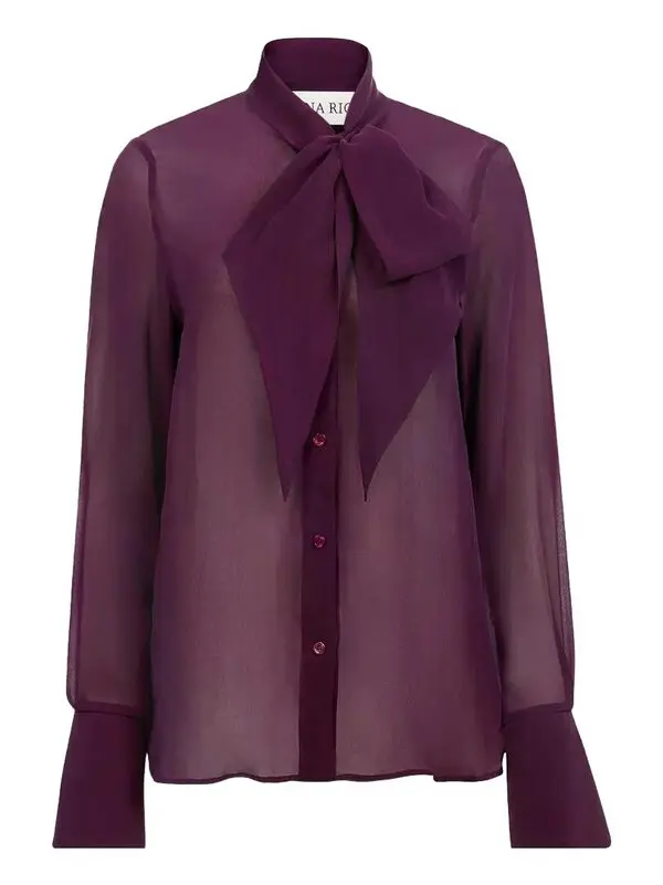 Nina Ricci Lavallière Silk Shirt - Purple