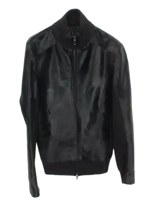 Emporio Armani Panelled High-neck Zip-up Jacket - Black
