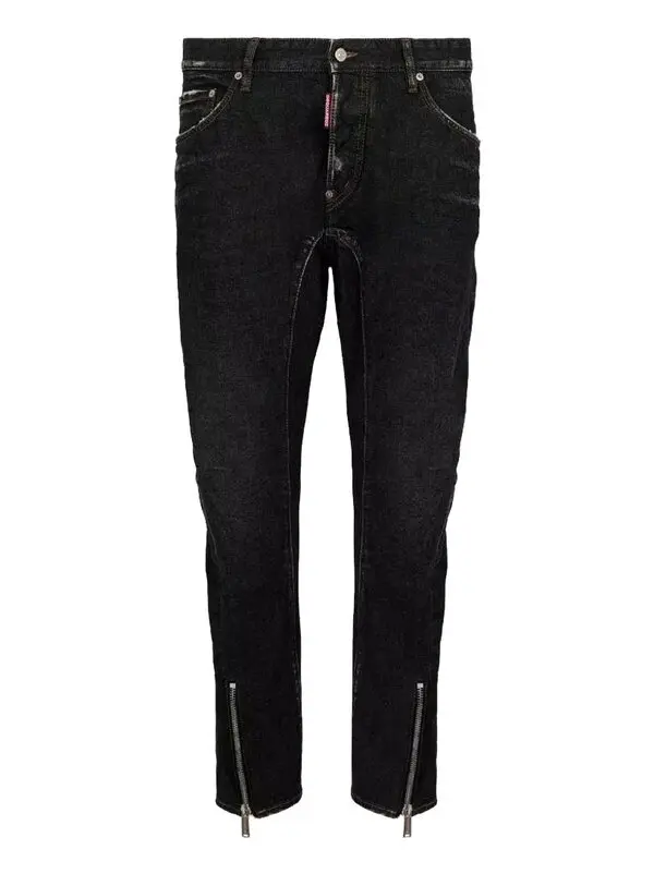 Dsquared2 Zip-detail Biker Jeans - Black