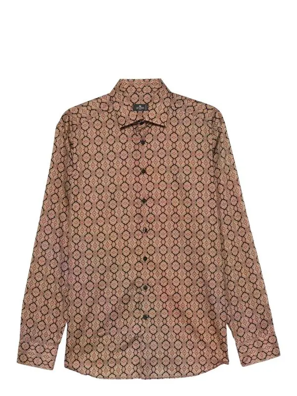 Etro Geometric-print Shirt - Brown