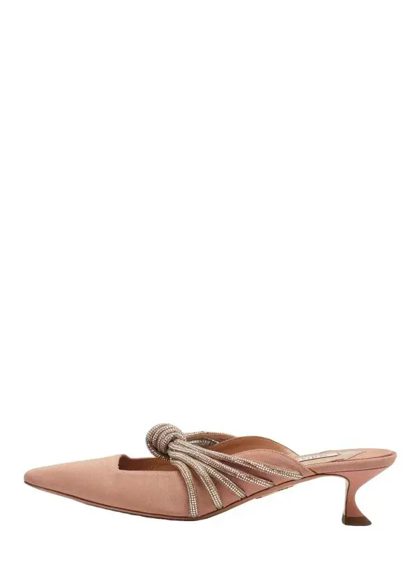 AQUAZZURA Celeste Crystal-embellished Mules - Pink