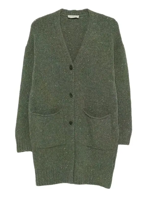 Bruno Manetti V-neck Cardigan With Patch Pockets - Green