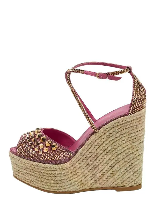 LE SILLA Crystal-embellished Wedge Sandals - Pink