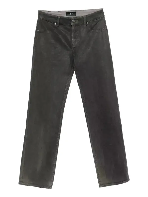 7 For All Mankind Calie Logo-patch Straight Leg Jeans - Grey