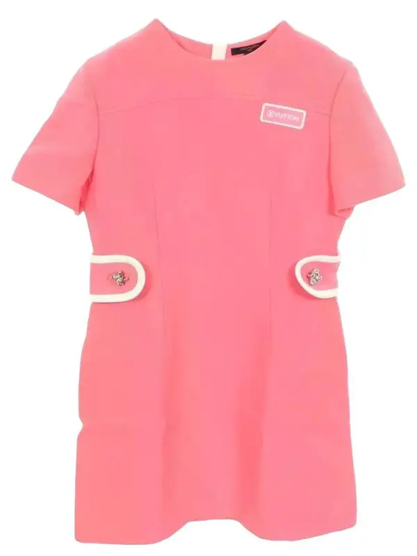 LOUIS VUITTON 2010s Logo-patch Short-sleeve Dress - Pink