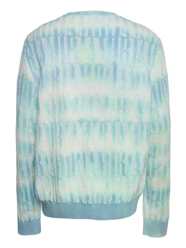 Amiri Gradient Logo Pattern Crew Neck Sweater - Blue