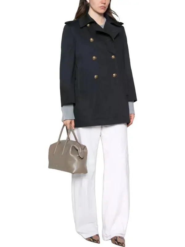 ANDIATA Double-breasted Cotton Coat - Blue