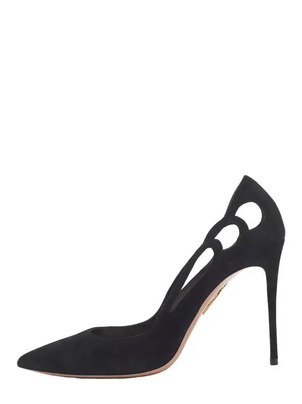 AQUAZZURA Suede Fenix Pointed-toe Pumps - Black