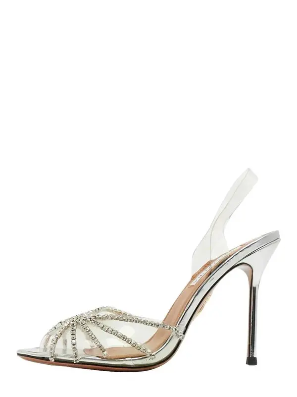 AQUAZZURA Sunshine Crystal-embellished Sandals - Silver