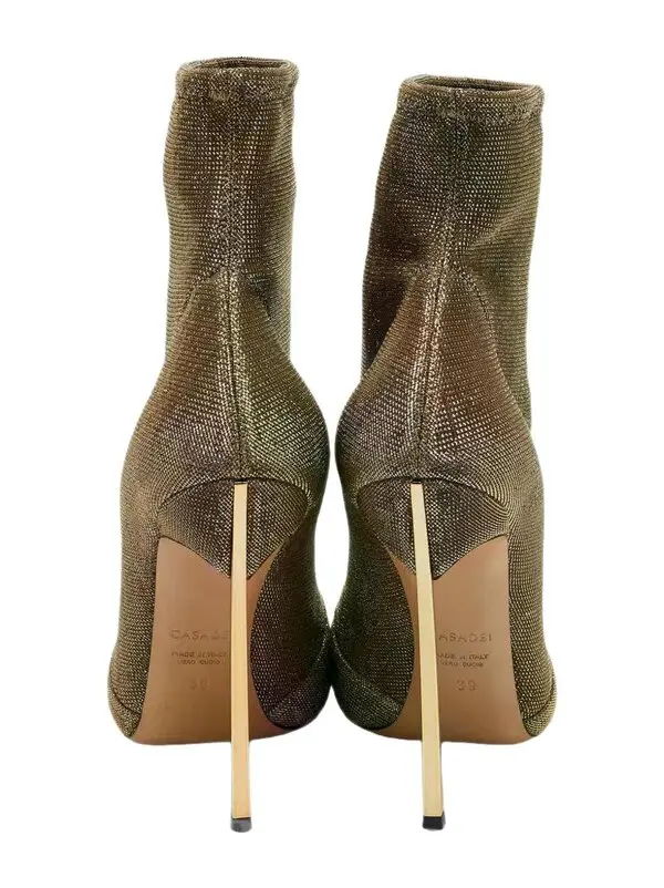 Casadei Stretch-fabric Ankle Boots - Gold