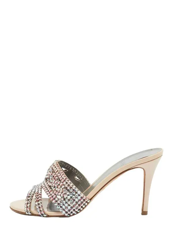 GINA Crystal Embellished Stiletto Sandals - Neutrals