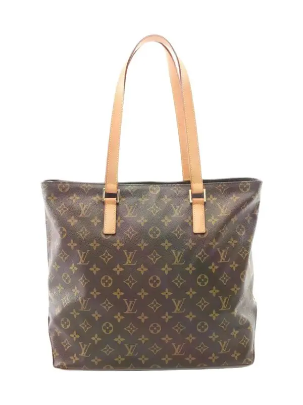 LOUIS VUITTON 2001 Cabas Mezzo Monogram Tote Bag - Brown