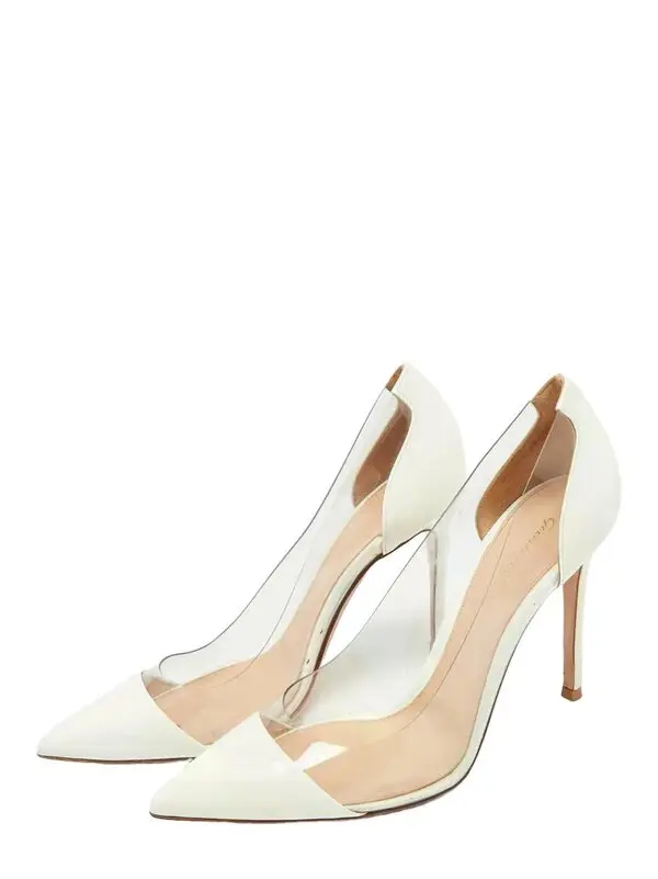 GIANVITO ROSSI Patent Leather Plexi Pumps - White