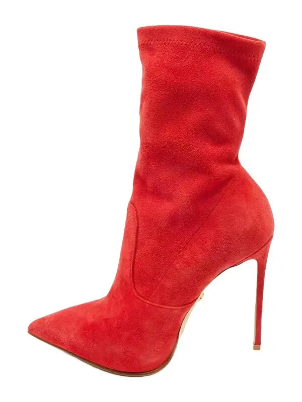 LE SILLA Pointed-toe Suede Ankle Boots - Red