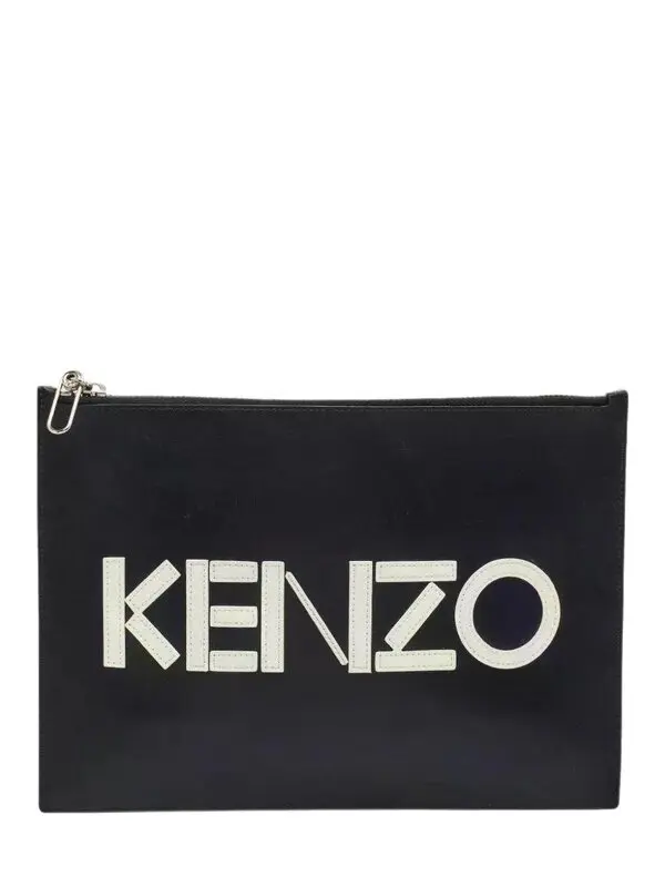 Kenzo Logo-print Leather Pouch - Black
