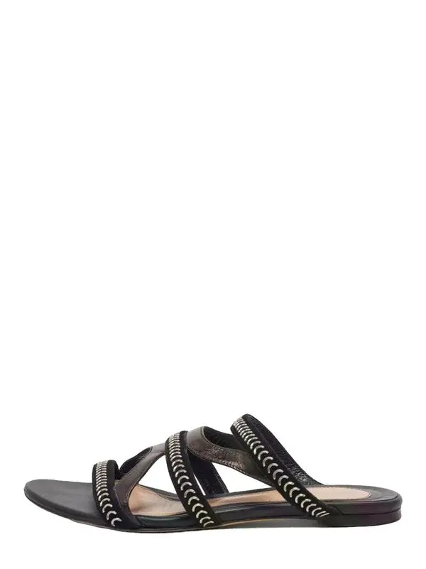 Alexander McQueen Embellished Strappy Slide Sandals - Brown