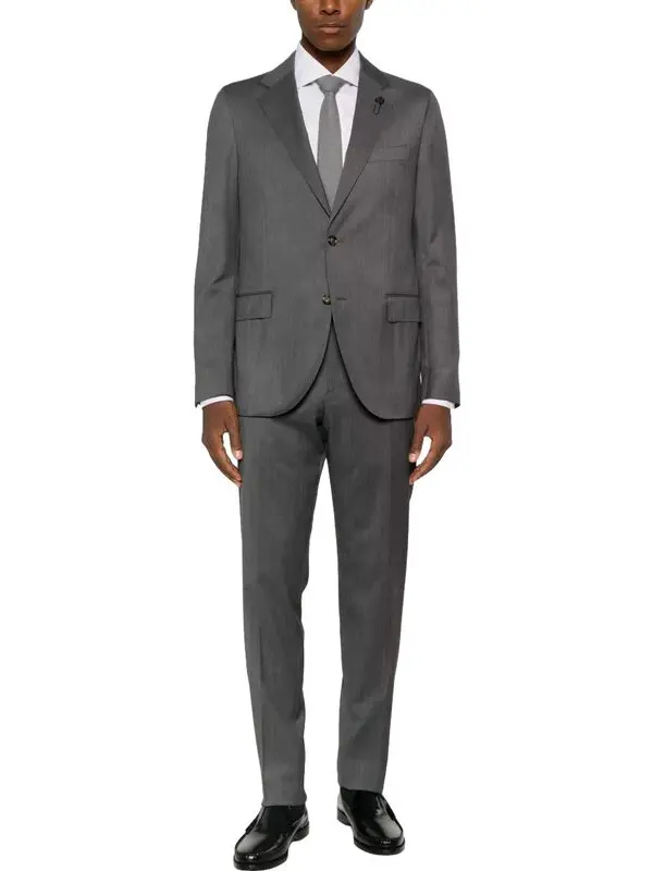 LARDINI Notched-lapels Single-breasted Suit - Grey