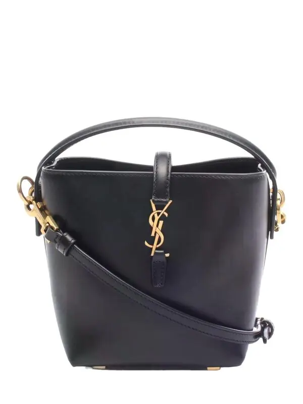 Saint Laurent 2010s Logo-plaque Leather Handbag - Black