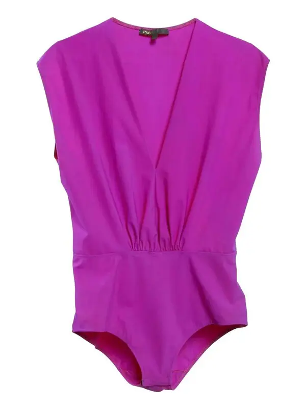 Maje Sleeveless V-neck Bodysuit - Pink