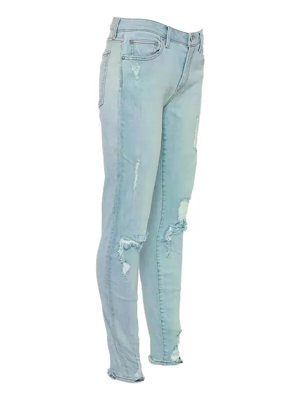 LOVERS AND FRIENDS Distressed Straight-leg Jeans - Blue