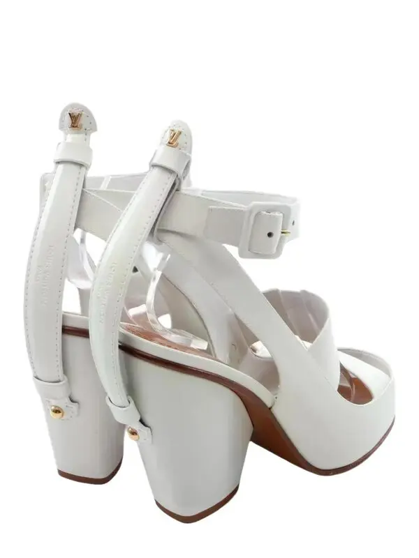 LOUIS VUITTON 2023 Trinity Strappy Platform Sandals - White