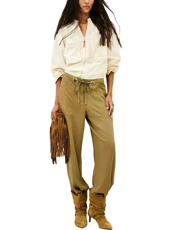 Ba&sh Pavana Drawstring Waistband Trousers - Yellow