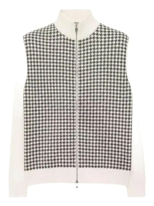 TOMBOLINI Houndstooth Zip-up Jacket - Neutrals
