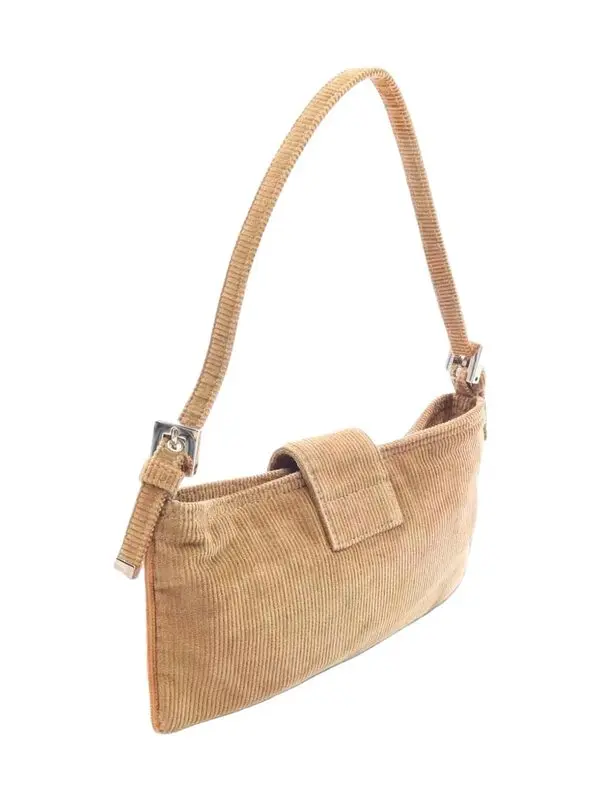 Fendi 2000s Mamma Baguette Corduroy Shoulder Bag - Neutrals