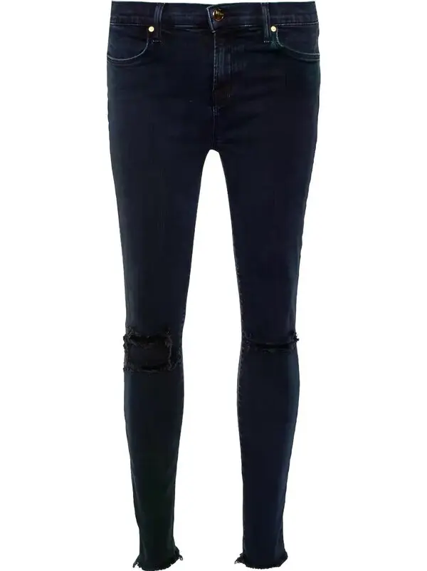 J Brand Button-zip Distressed Jeans - Blue
