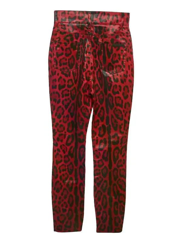 Dolce & Gabbana Leopard Print Trousers - Red
