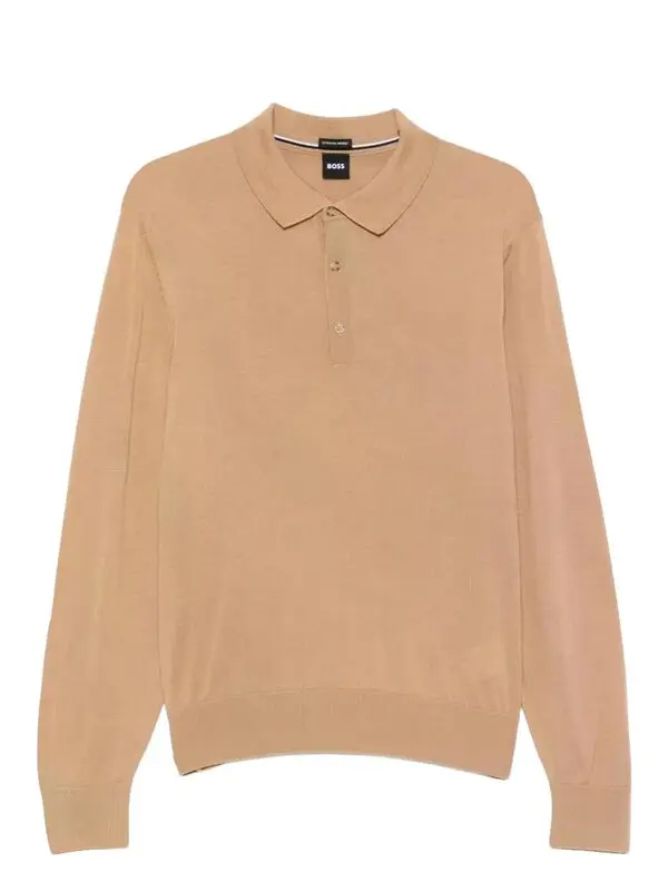 BOSS Long-sleeve Polo-collar Sweater - Neutrals
